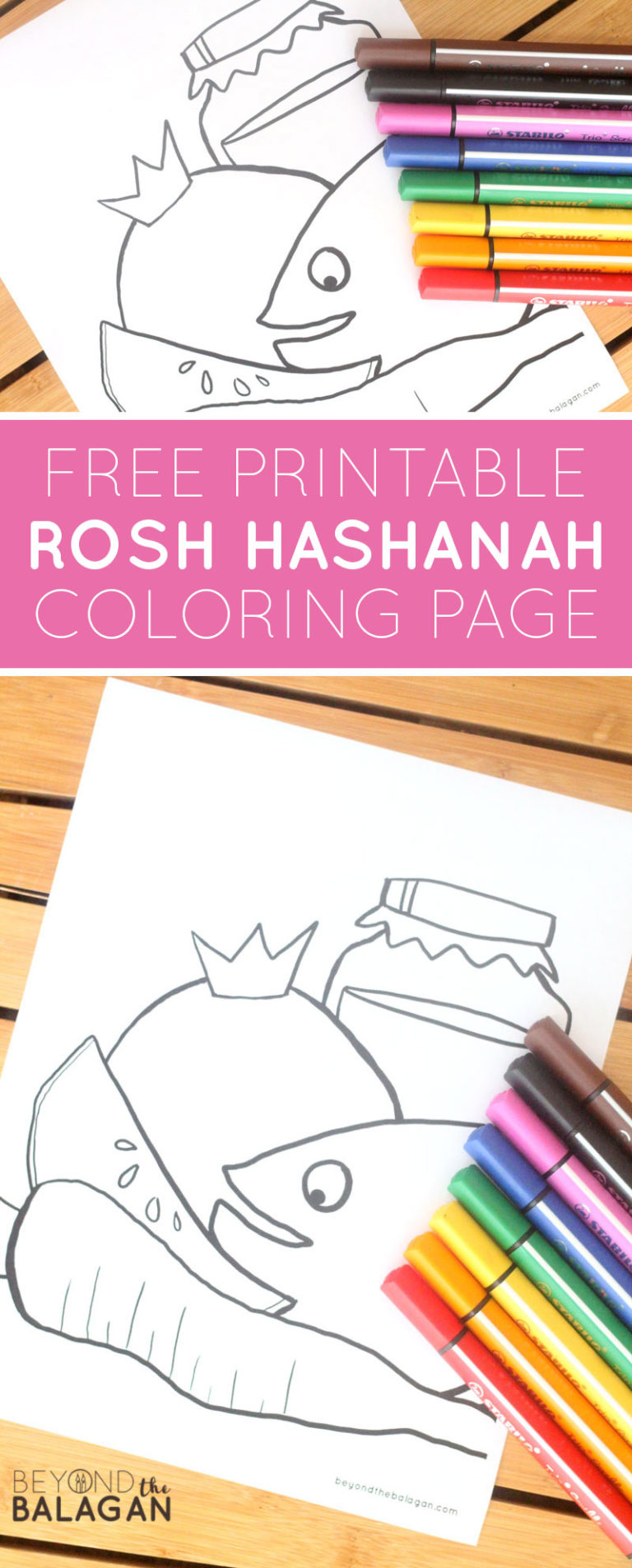 Rosh Hashanah Coloring Page - Jewish Moms & Crafters