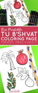 Tu BeShvat Coloring Page for Kids, Teens, and Adults
