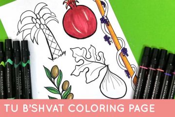 Tu BeShvat Coloring Page for Kids, Teens, and Adults