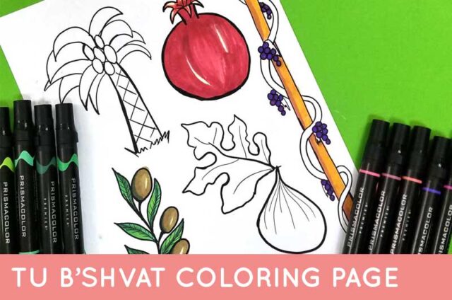 Tu BeShvat Coloring Page for Kids, Teens, and Adults