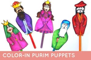 Pesach Puppets - Makkos Color-in Craft and Coloring Page