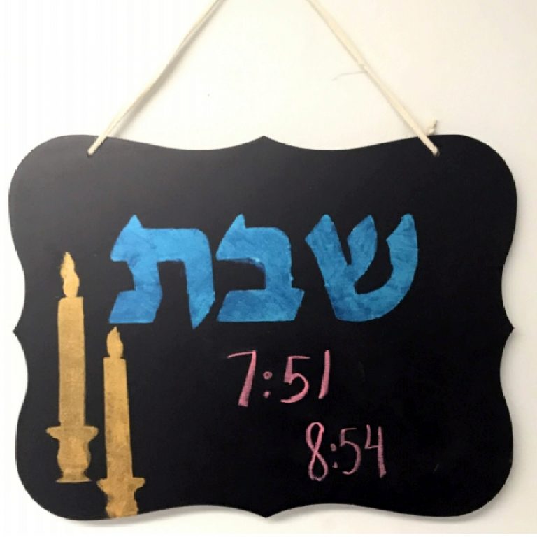 Shabbat Candle-Lighting Sign - Jewish Moms & Crafters