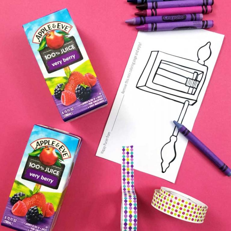 Purim Juice Box Wrappers and Coloring Page - Jewish Moms & Crafters