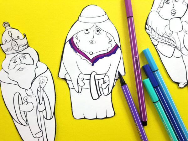 Pesach Puppets - Makkos Color-in Craft and Coloring Page