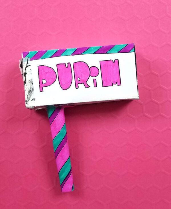 Purim Grogger Craft - Make your own paper noisemaker!