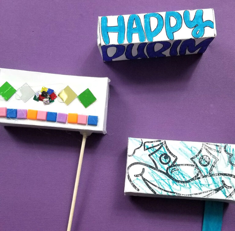 Purim Grogger Craft - Make your own paper noisemaker!