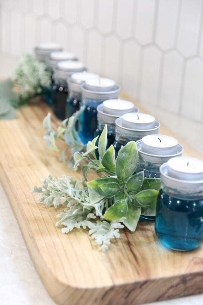 Chanukah Centerpiece - DIY Jar Menorah - Jewish Moms & Crafters