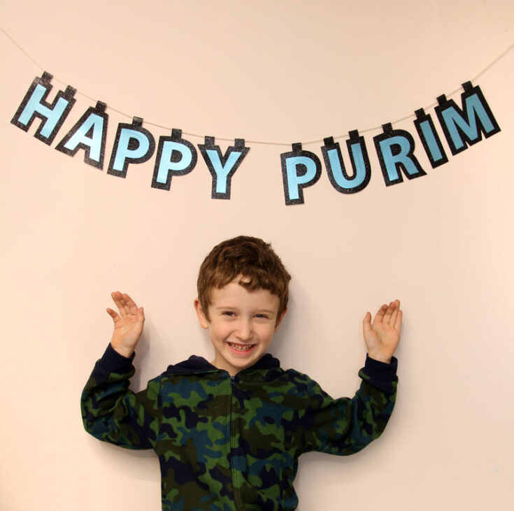 Happy Purim Banner - Free Template and Cut File