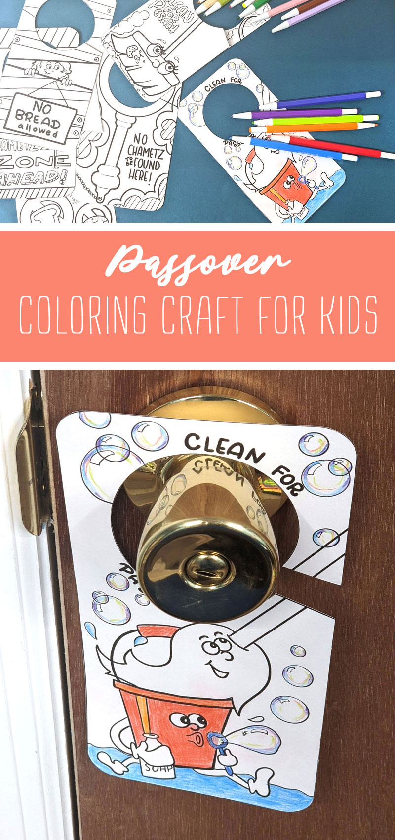 No Chametz Sign - Free Printable Door Hanger - Jewish Moms & Crafters