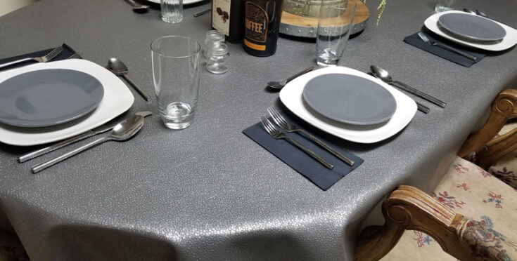 Faux Leather Tablecloth: DIY in Five Minutes from Yardage