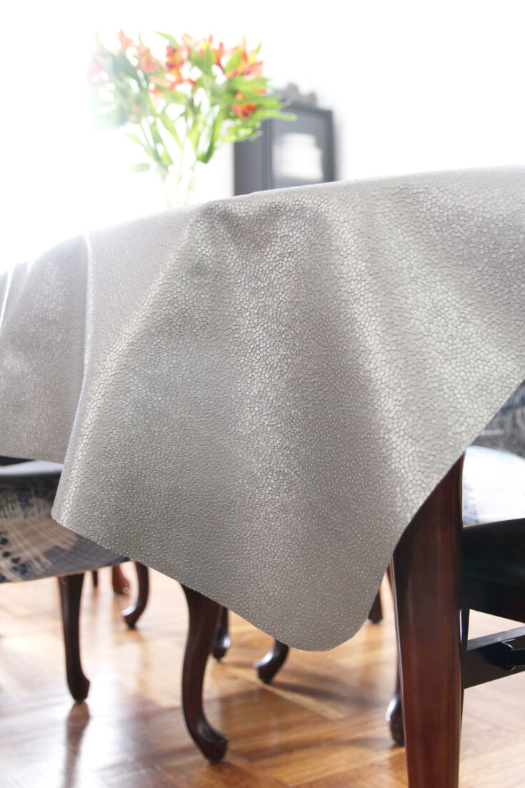 Faux Leather Tablecloth: DIY in Five Minutes from Yardage