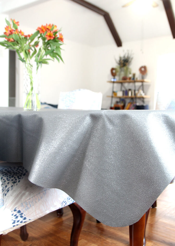Faux Leather Tablecloth: DIY in Five Minutes from Yardage