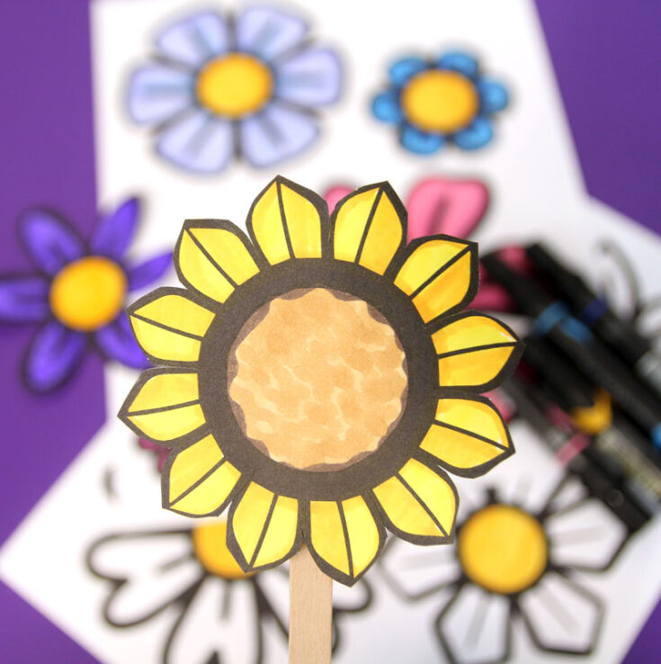 Shavuot Flowers - Color-in Flowers to Print and Craft