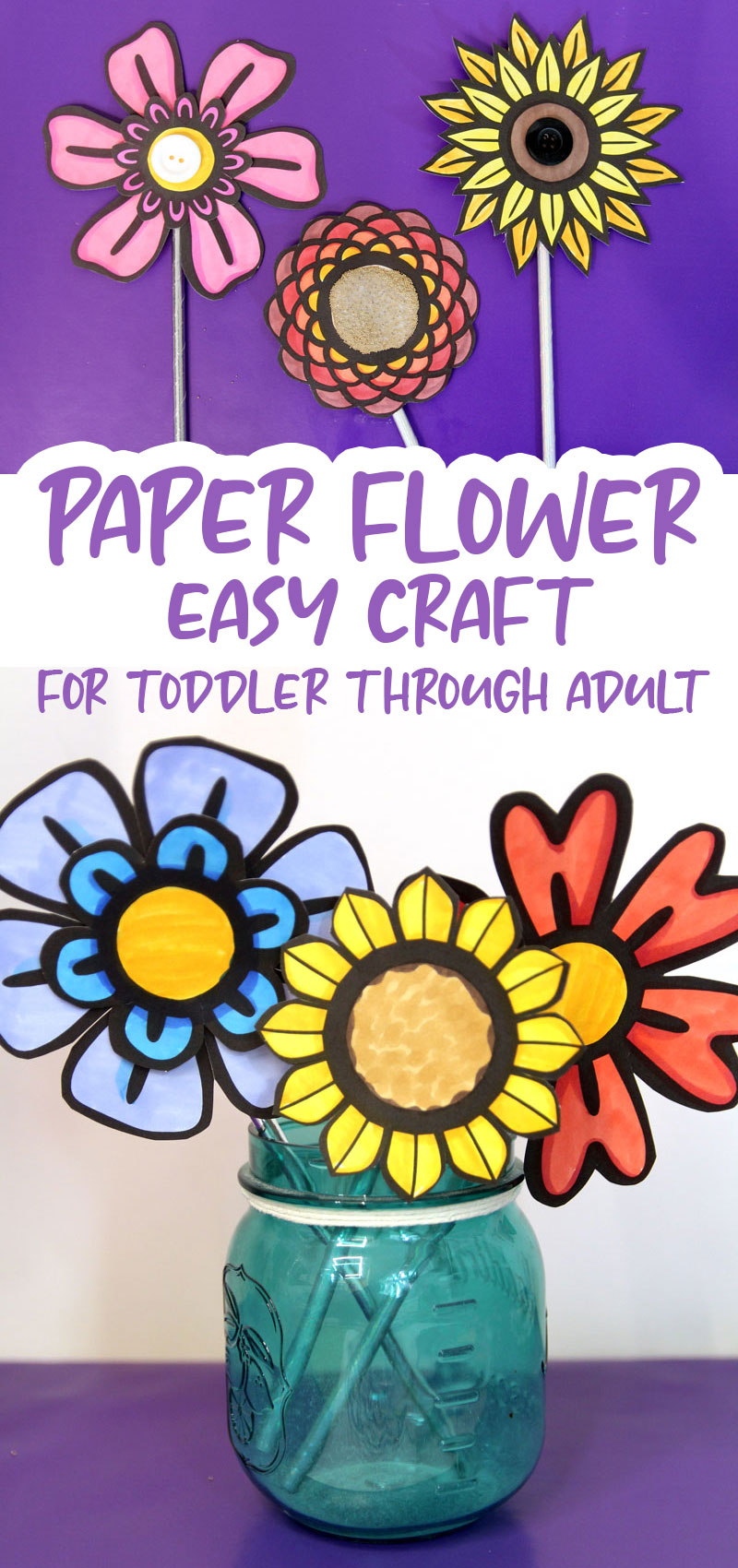 Shavuot Flowers - Color-in Flowers to Print and Craft
