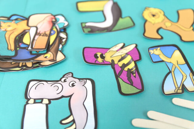 Aleph Bet Animal Puppets - Printable Craft for Kids