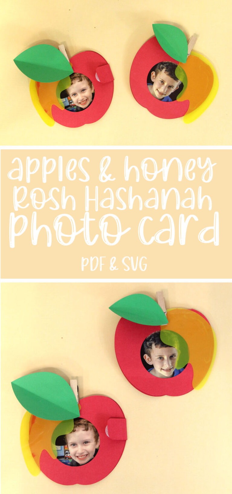 Apple Card Craft for Kids - Jewish Moms & Crafters