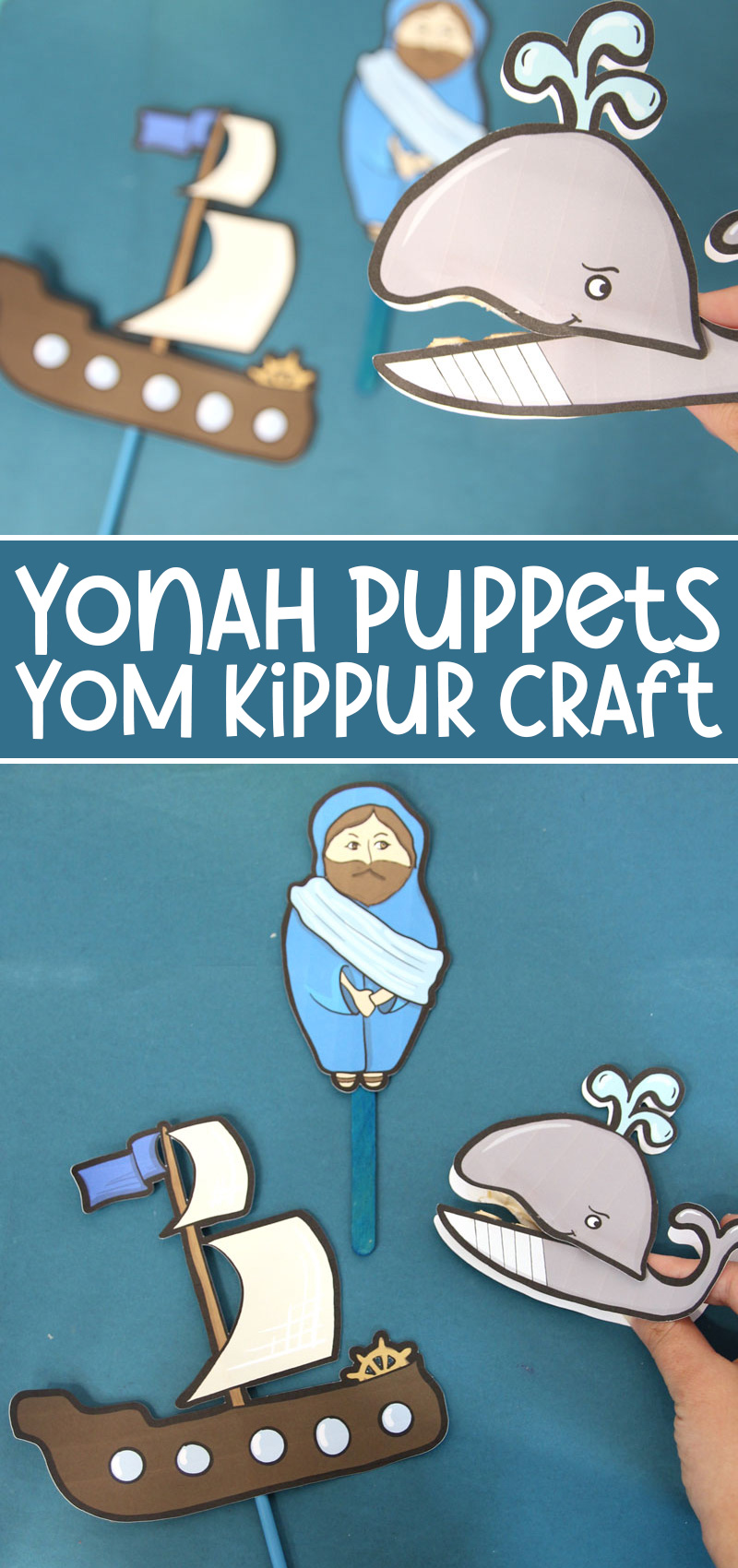 Jonah & The Whale Puppets Craft - Jewish Moms & Crafters