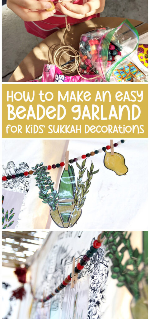 Hanging Kids Sukkah Decorations on a DIY Chain