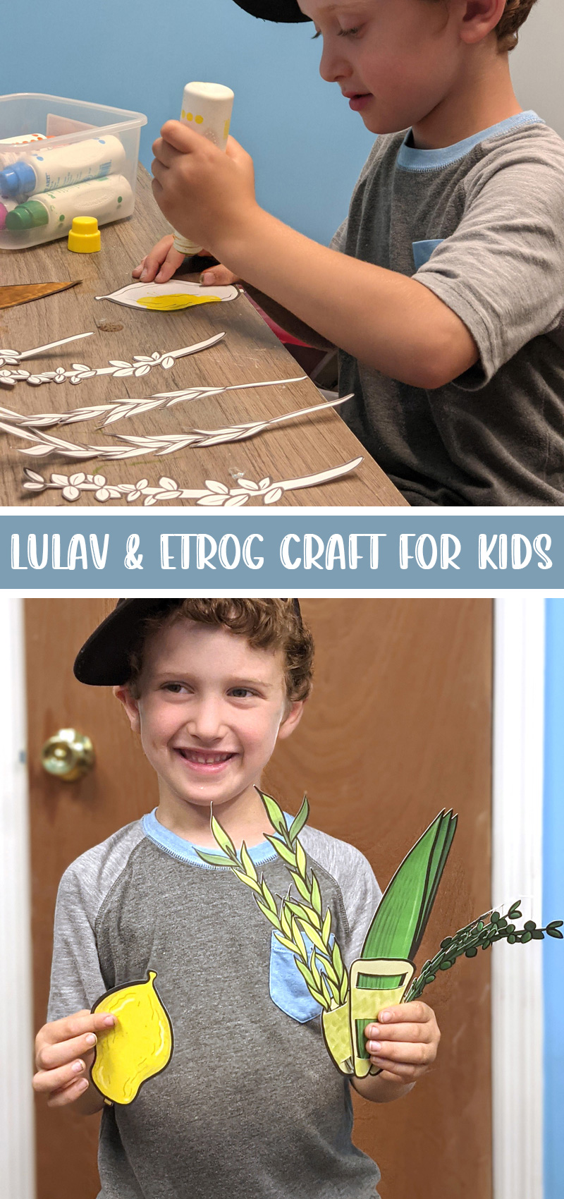 Lulav and Etrog Craft for Kids - Jewish Moms & Crafters