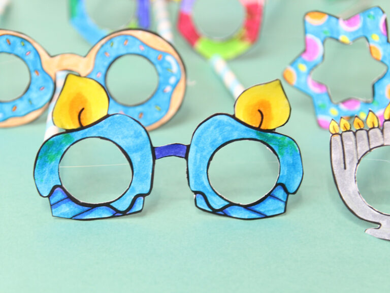 Paper Glasses Craft for Hanukkah - Jewish Moms & Crafters