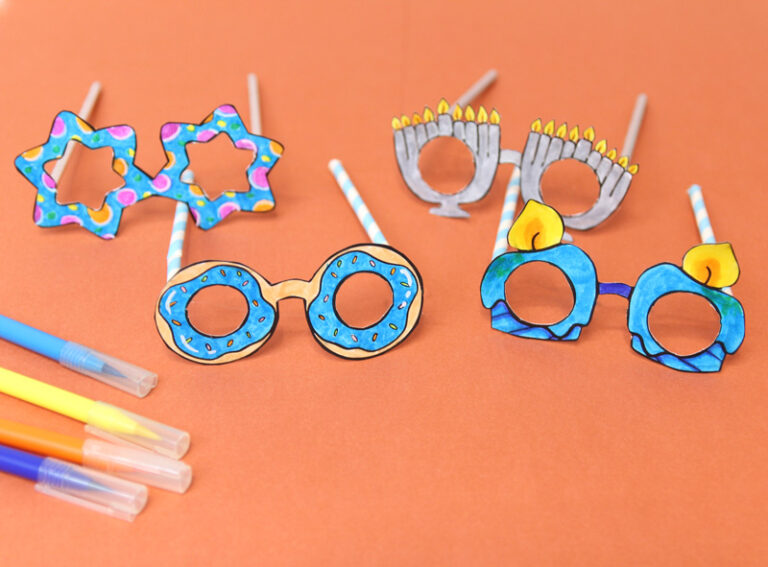 Paper Glasses Craft for Hanukkah - Jewish Moms & Crafters