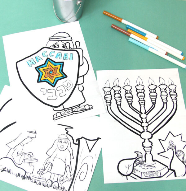 Chanukah Coloring Pages - Jewish Moms & Crafters