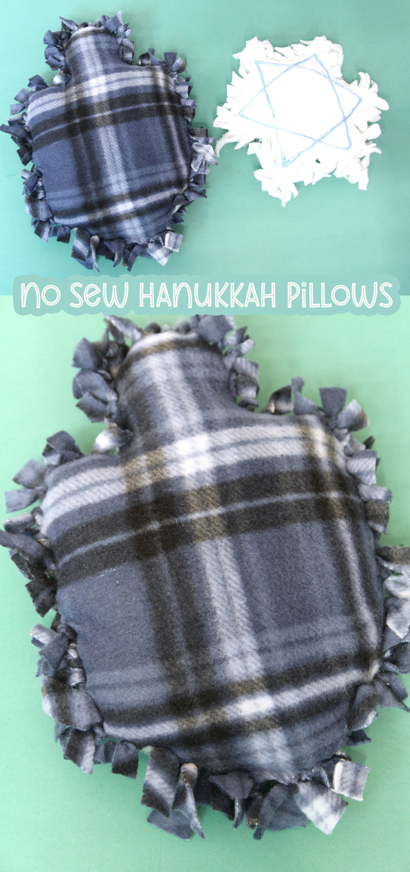Easy Hanukkah Pillow Craft - No Sew - Jewish Moms & Crafters