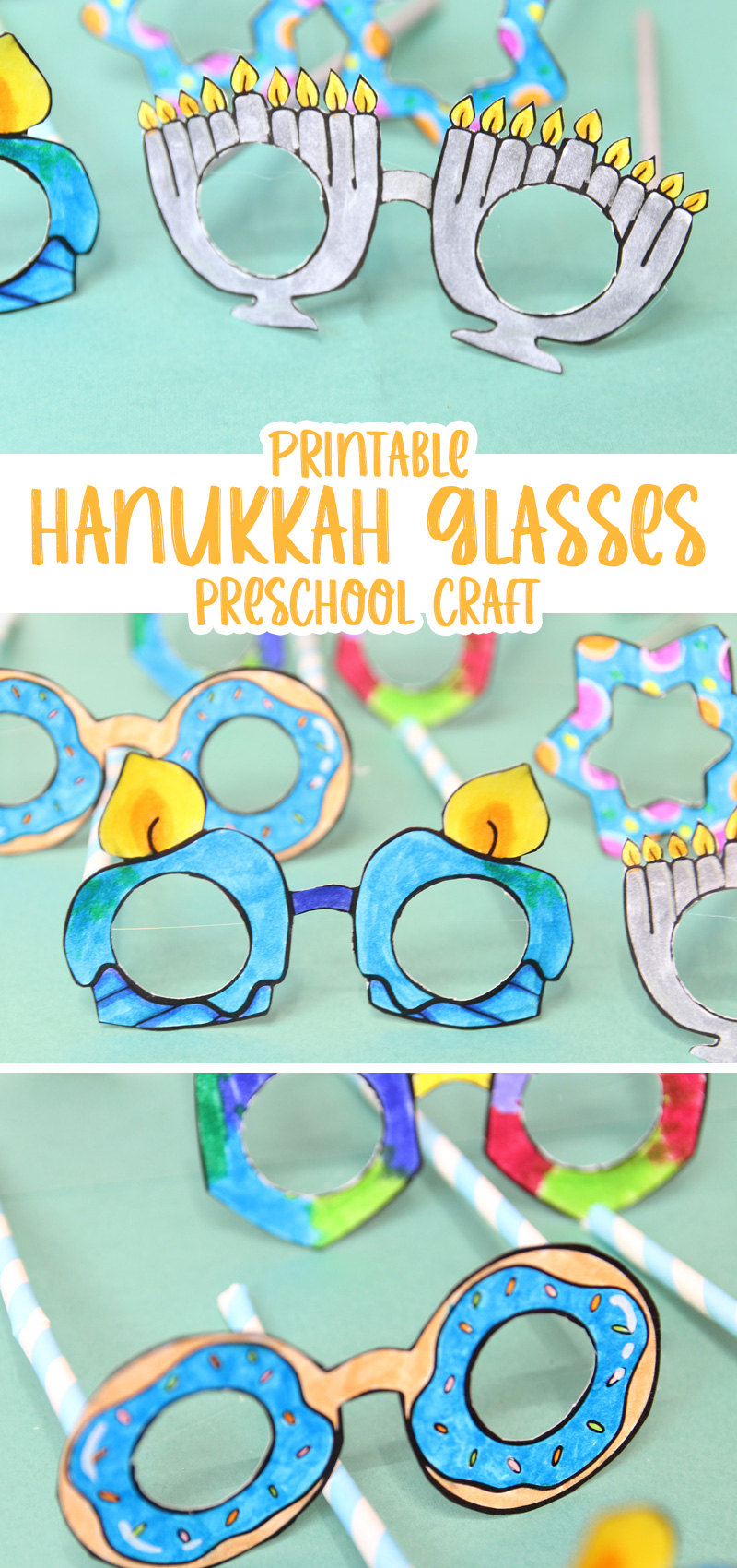 Paper Glasses Craft for Hanukkah - Jewish Moms & Crafters