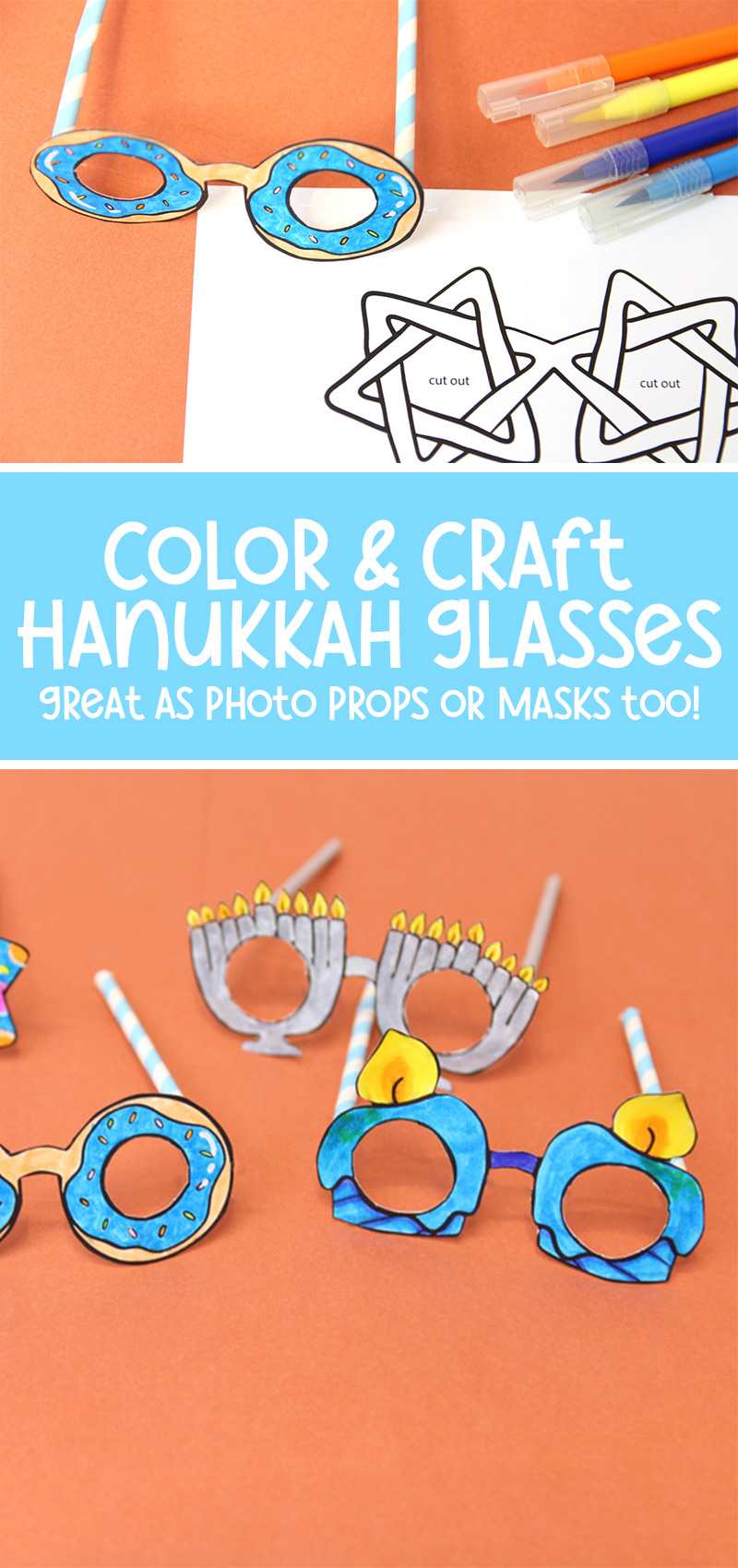 Paper Glasses Craft for Hanukkah - Jewish Moms & Crafters