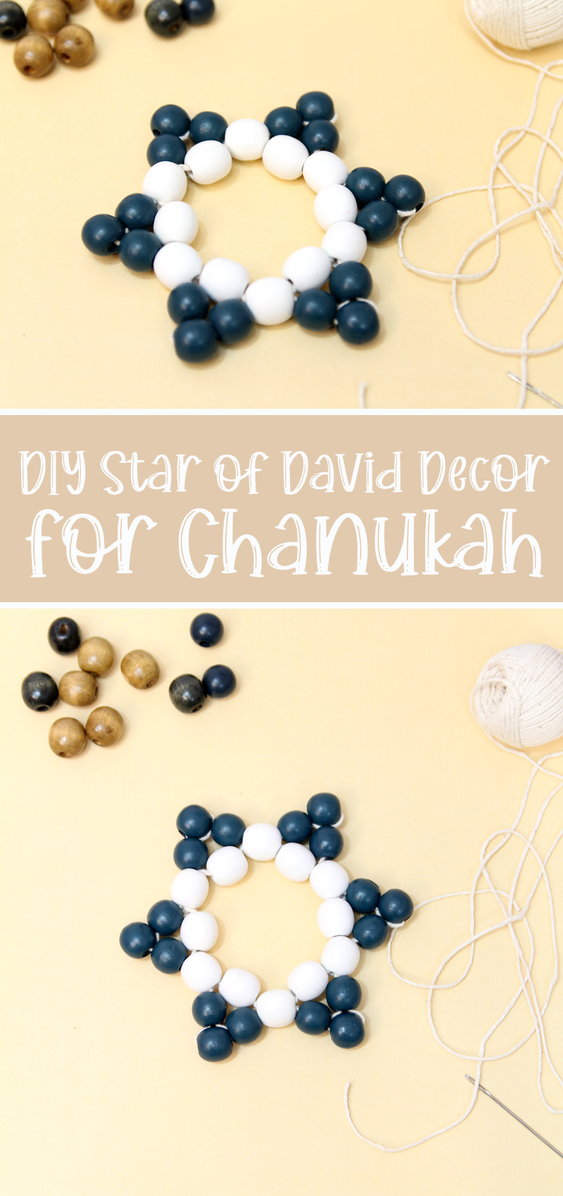Wooden Beaded Star of David Craft - Jewish Moms & Crafters