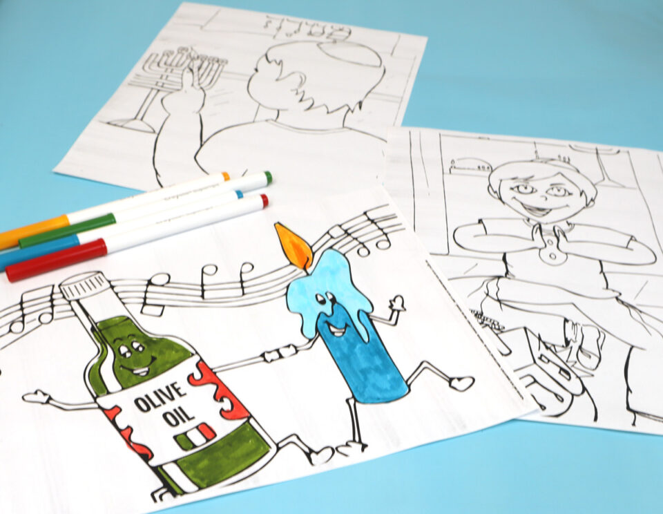 Chanukah Coloring Pages - Jewish Moms & Crafters