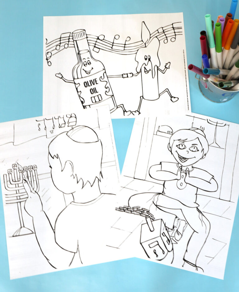 Chanukah Coloring Pages - Jewish Moms & Crafters