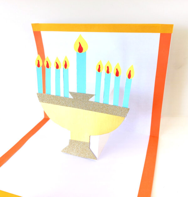 Hanukkah Card Template - Make a Pop Up Menorah!