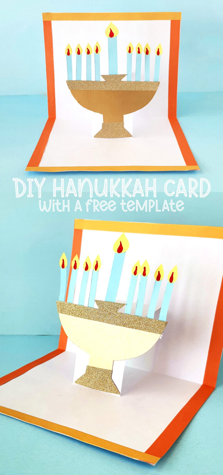 Hanukkah Card Template - Make a Pop Up Menorah!