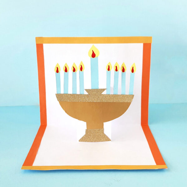 Hanukkah Card Template - Make a Pop Up Menorah!