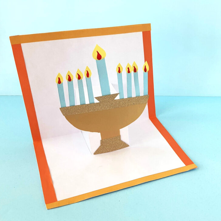 Hanukkah Card Template - Make a Pop Up Menorah!