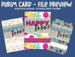 Happy Purim Cards - Free Printable Greeting Card