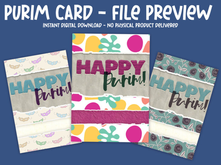Happy Purim Cards - Free Printable Greeting Card
