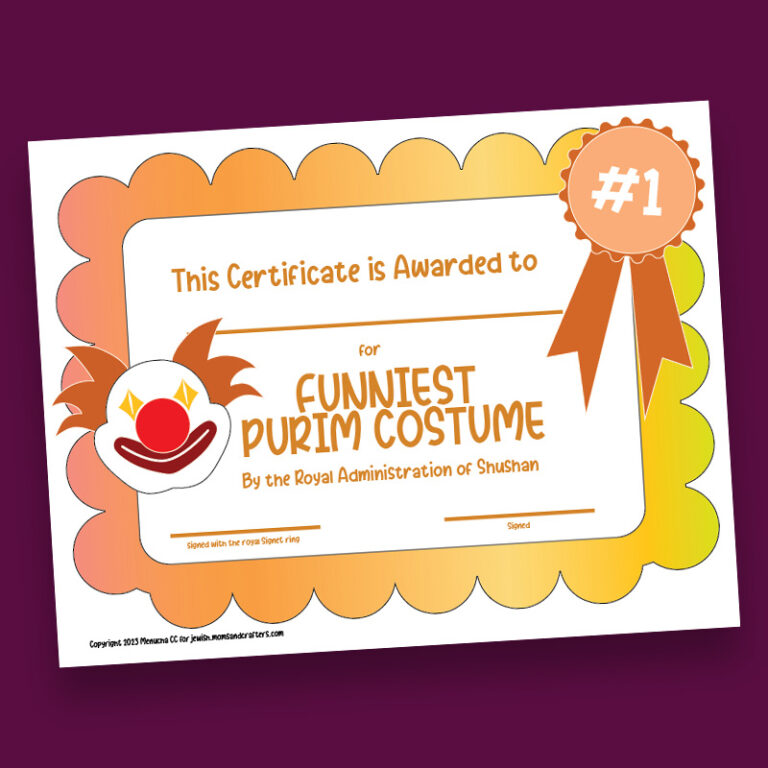 Purim Costume Awards - Jewish Moms & Crafters