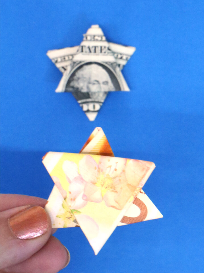 Dollar Bill Origami Star of David - Jewish Moms & Crafters