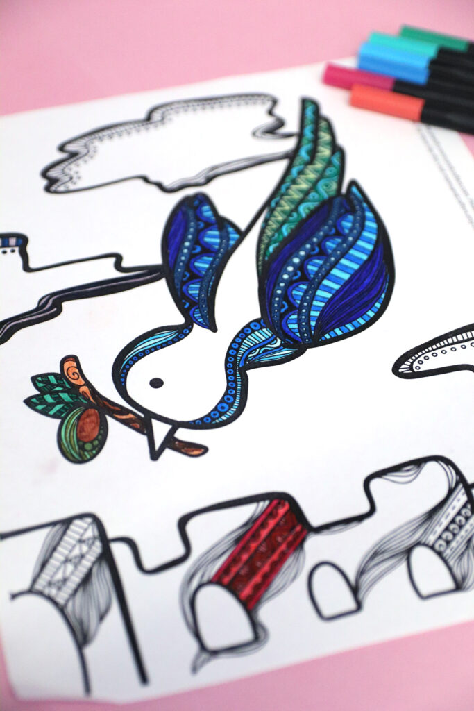 Israel Coloring Page - Dove of Peace - Jewish Moms & Crafters