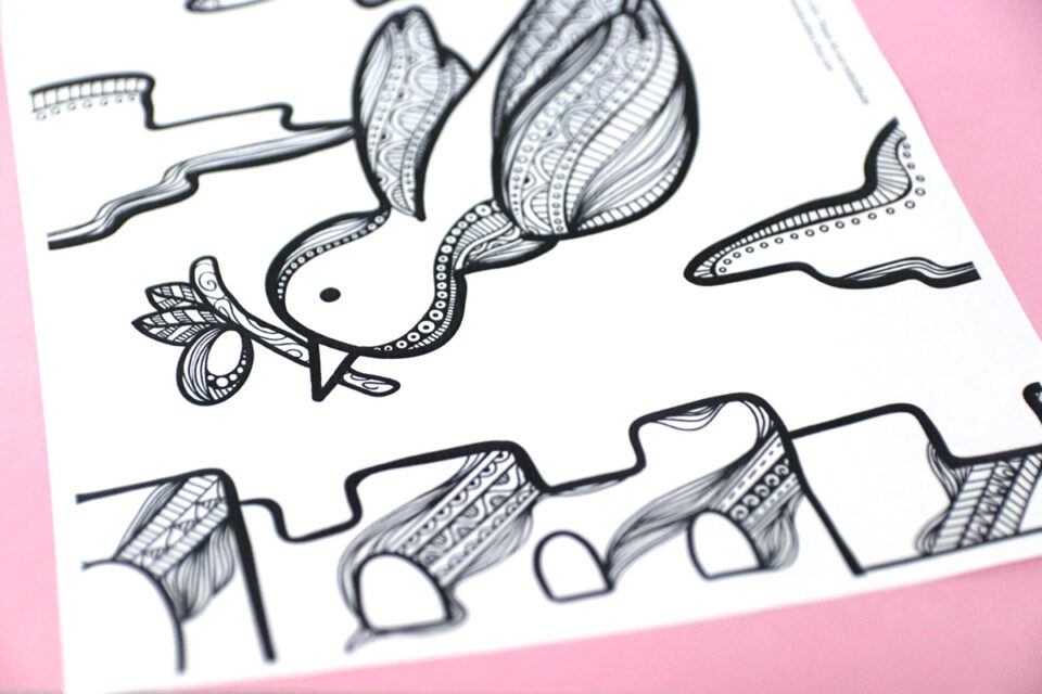 Israel Coloring Page - Dove of Peace - Jewish Moms & Crafters