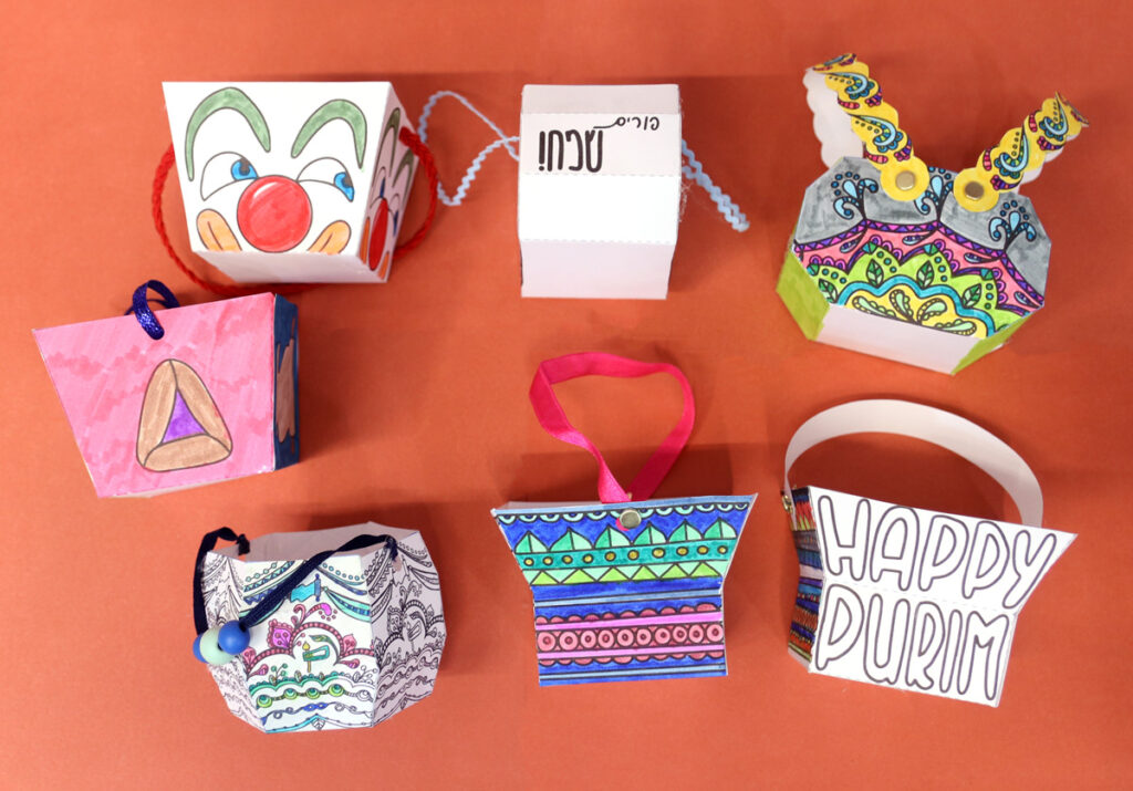 Color & Craft Mishloach Manot Baskets for Purim - Jewish Moms & Crafters