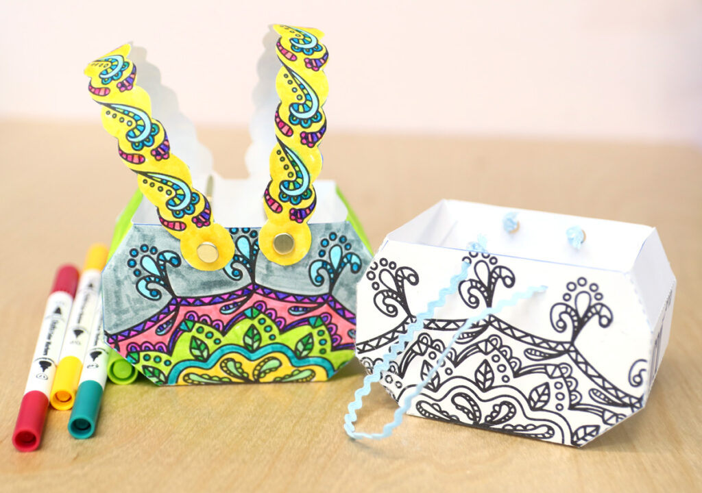 Color & Craft Mishloach Manot Baskets for Purim - Jewish Moms & Crafters