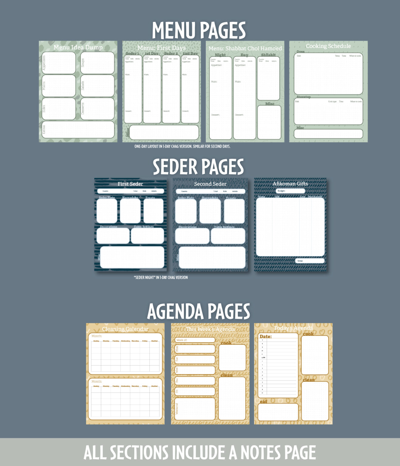 Pesach Planned - Printable Passover Planner - Jewish Moms & Crafters