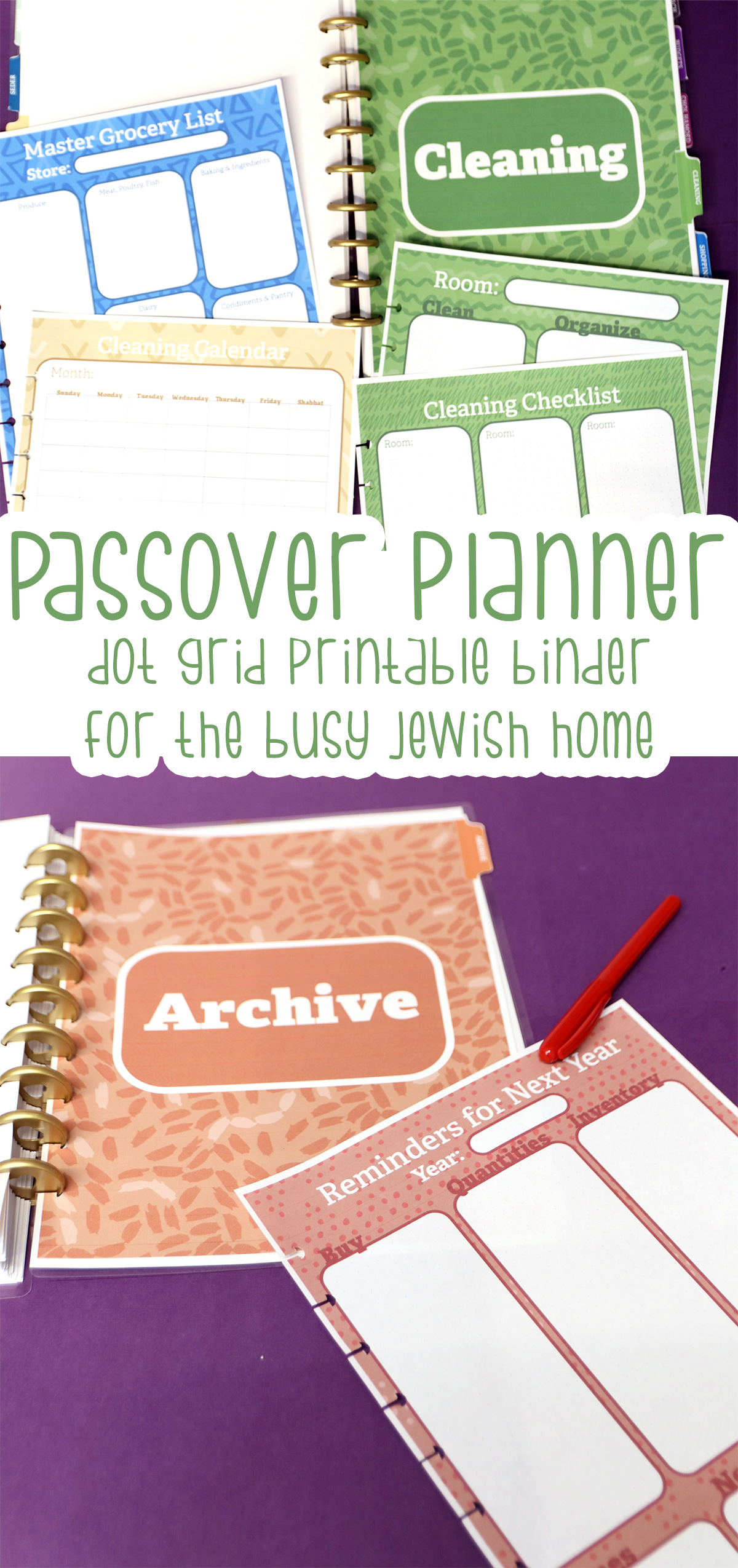 Pesach Planned - Printable Passover Planner - Jewish Moms & Crafters