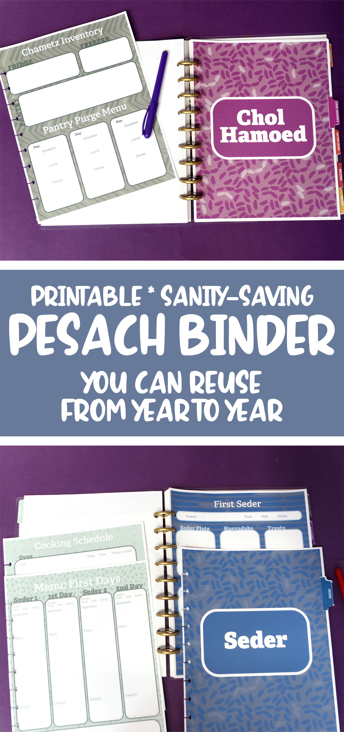 Pesach Planned - Printable Passover Planner - Jewish Moms & Crafters