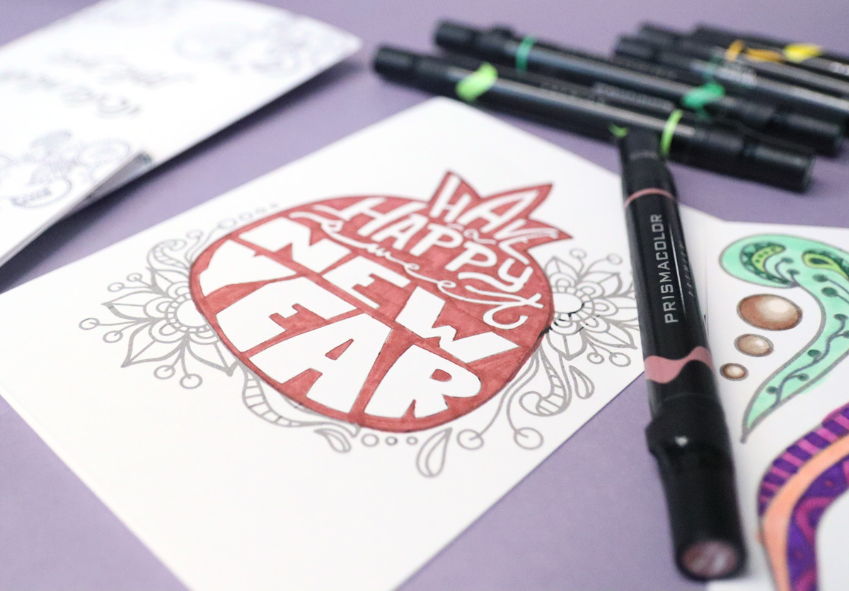 Color-in Rosh Hashanah Cards - Jewish Moms & Crafters