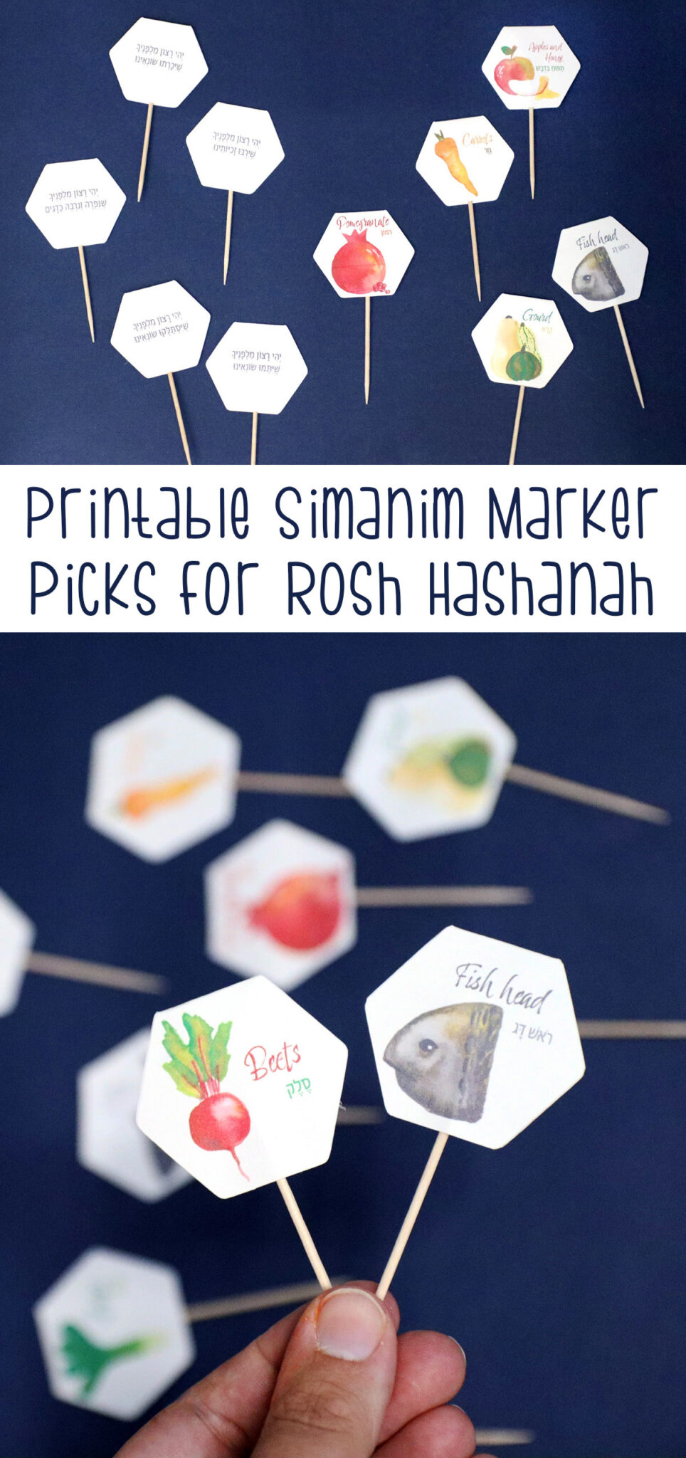 Printable Simanim Party Picks - Jewish Moms & Crafters