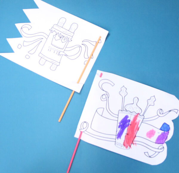 Simchat Torah Flags to Color & Craft - Jewish Moms & Crafters